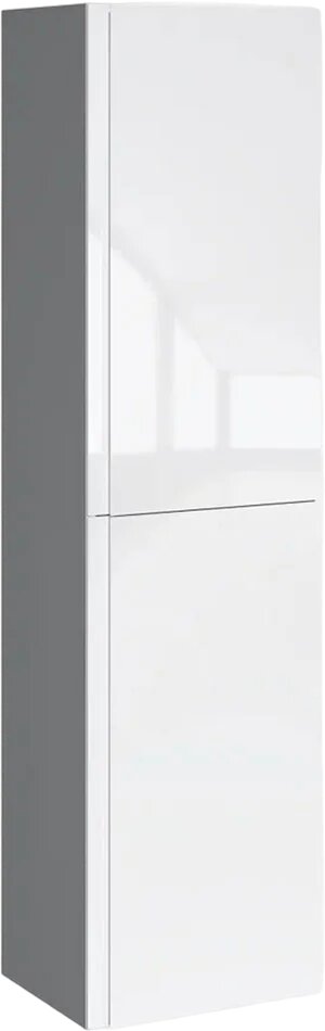 Шкаф-пенал для ванной Домино Graffo подвесной, 40 см, белый, глянцевый, с дверками, из МДФ