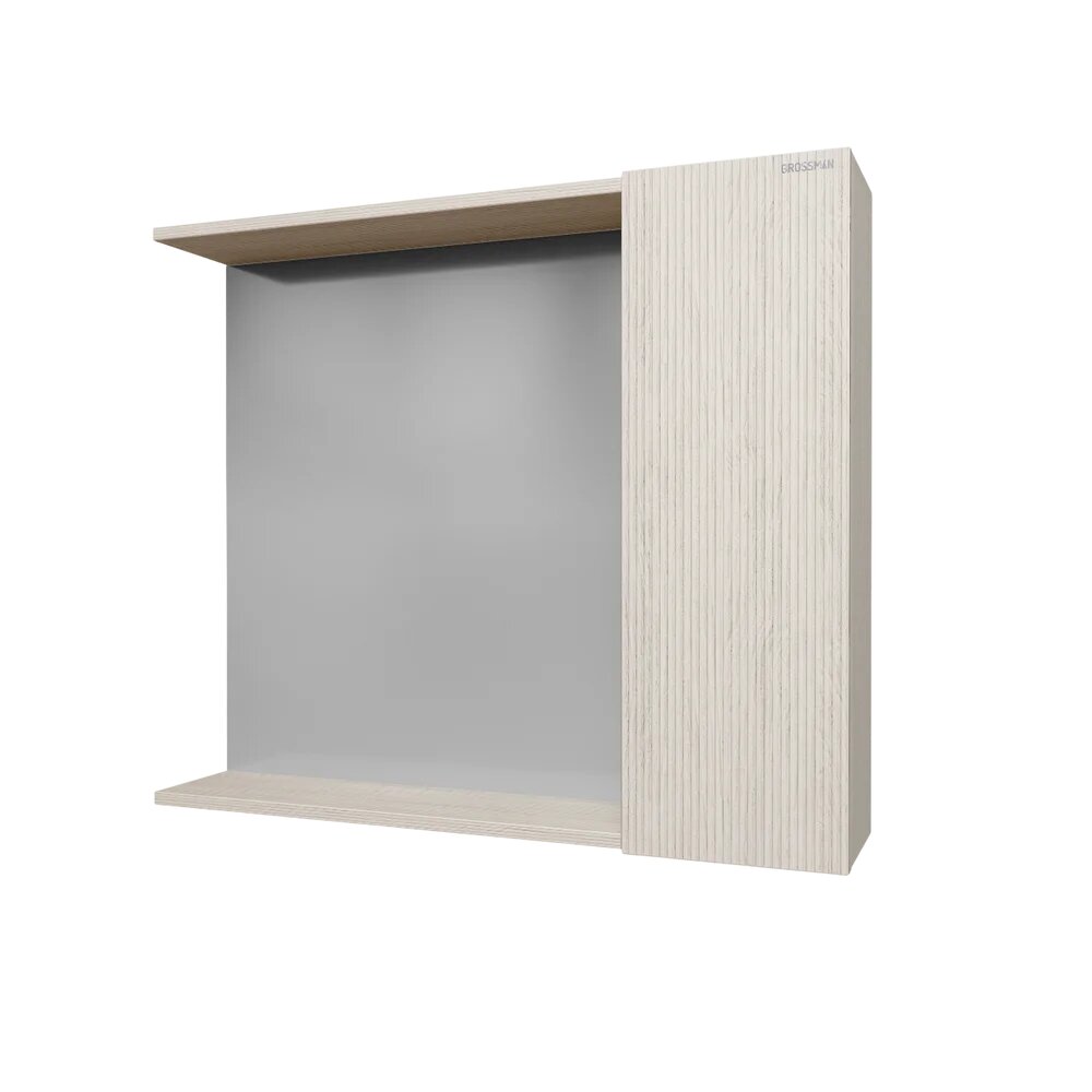 Зеркало Grossman Юнит 80 с полкой, со шкафчиком, 80 см, в современном стиле, зеркало настенное в ванную