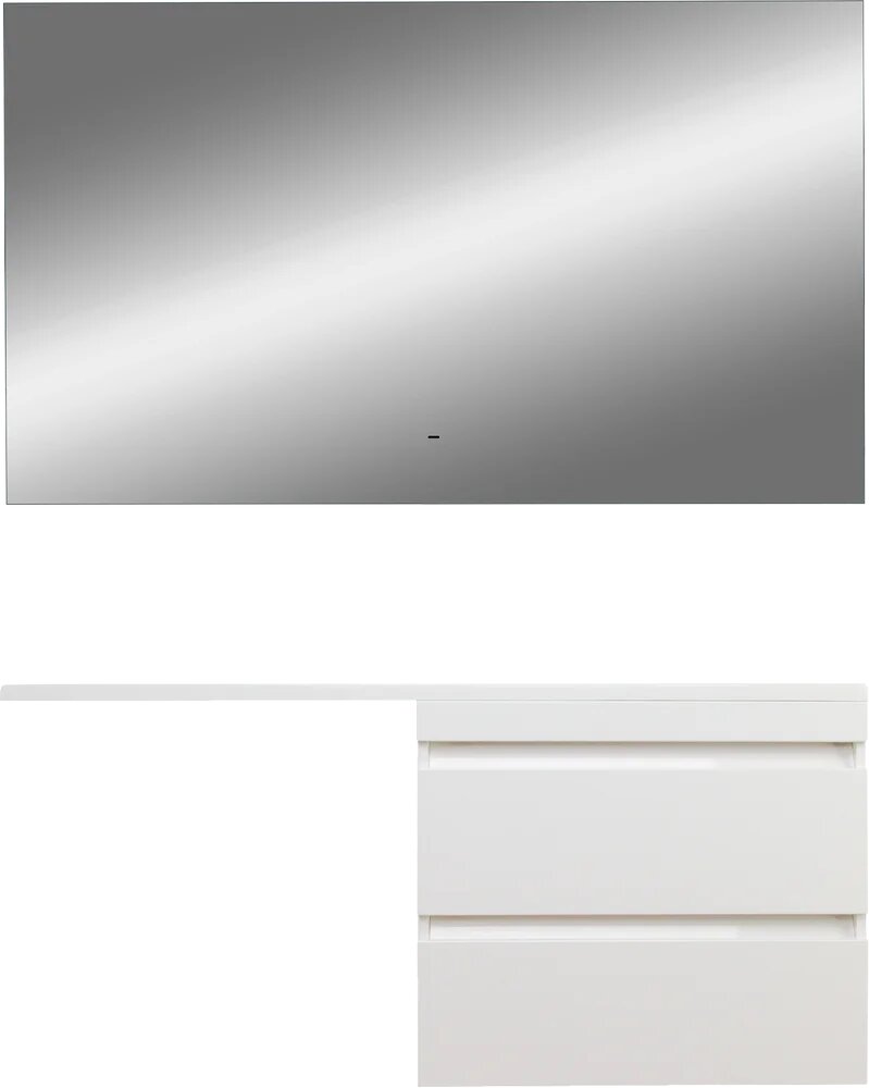Мебель для ванной комнаты Style Line Даллас 130 R Люкс Plus подвесная, зеркало DIWO Элиста
