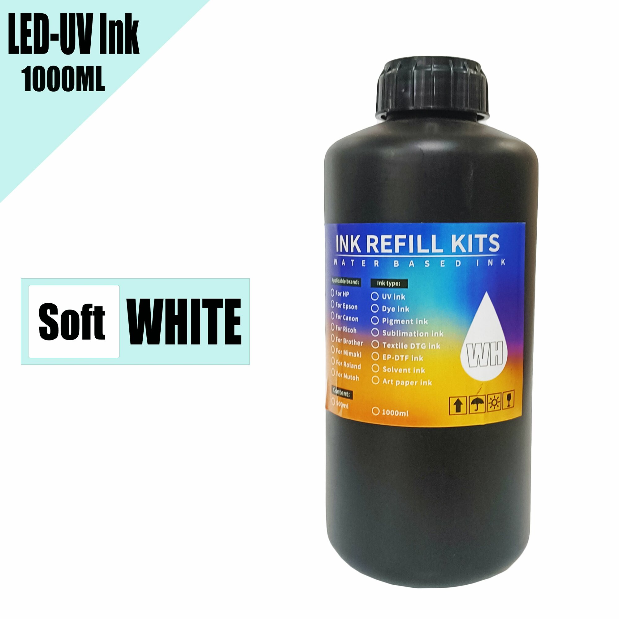 Мягкий чернила . Чернила УФ для UV , 1000 ml , принтера Epson L1800 i3200 R330 L8050 L8025