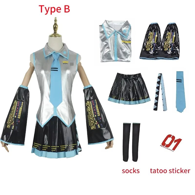 Косплей костюм Мику Виртуальная певица М, Type B Clothes
