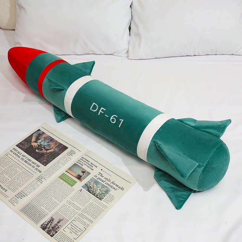 Надувная подушка ракетный мягкая игрушка большой размер охранный для дома и офиса голубой 60 см