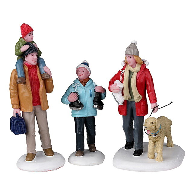 Набор фигурок Семейный выходной на катке 8 см, 3 шт, Lemax, 22129-lemax