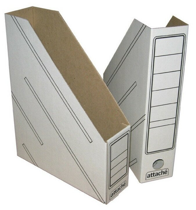 Вертикальный накопитель Attache картонный белый ширина 75 мм (2 штуки в уп) 731839