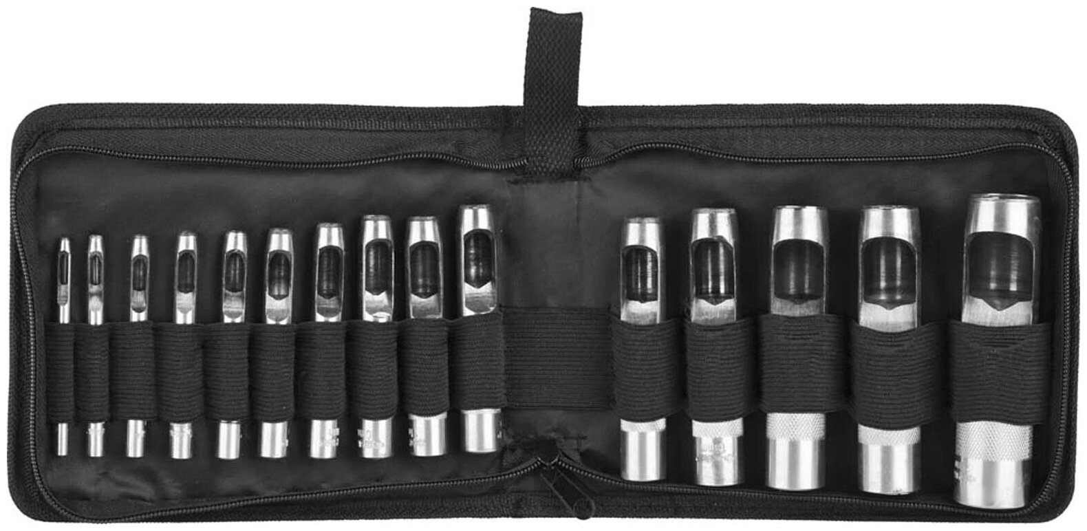 Набор ЗУБР "Мастер": Пробойники для кожи, 3-25мм, 15шт