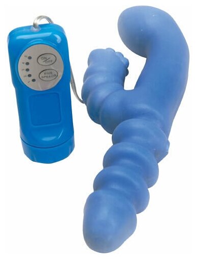 Двойной многоскоростной вибратор с пультом - 18 см