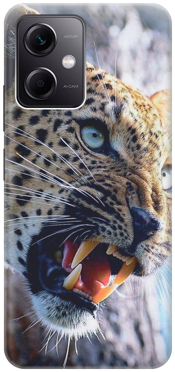 Силиконовый чехол Лютый леопард на Xiaomi Redmi Note 12 / Сяоми Редми Ноут 12