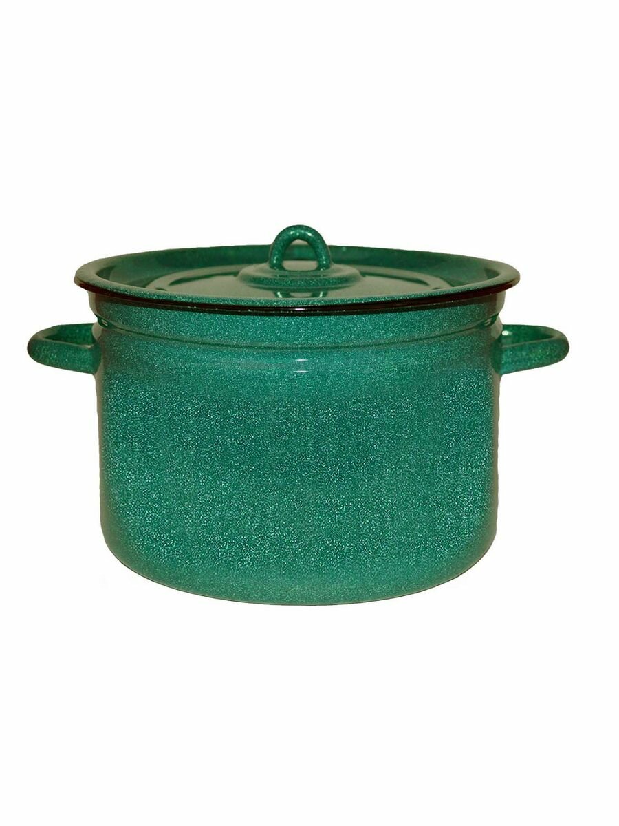Кастрюля эмалированная 7,0 л изумрудная с зерном для всех видов плит