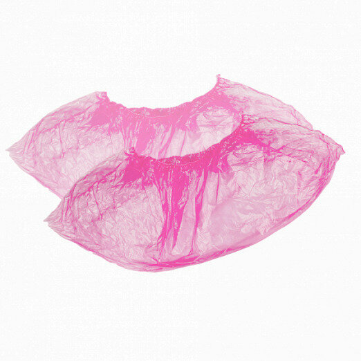 1-TOUCH, Бахилы полиэтиленовые, особо прочные, 80 мкм, 100 шт/уп. 50 пар. Розовый