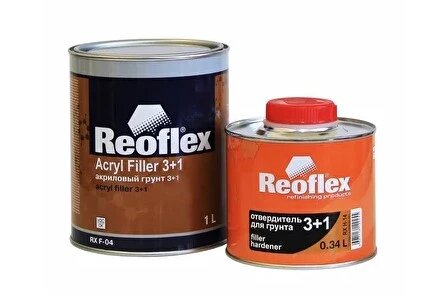 Грунт акриловый "REOFLEX" 2K 3+1 (1 л) (белый) (+ отвердитель (0,34л))