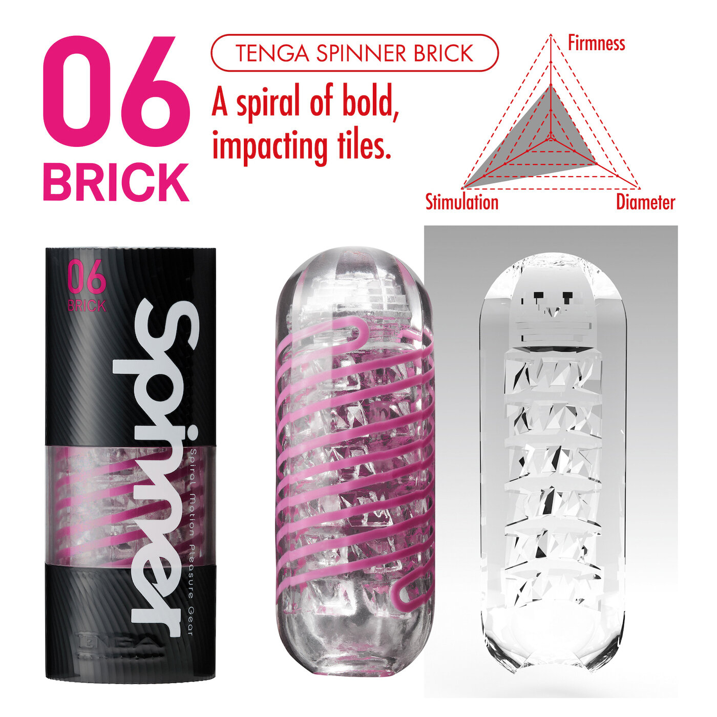 Многоразовый мастурбатор Тенга Спиннер с эффектом вращения Tenga Spinner Brick - (Made in Japan)