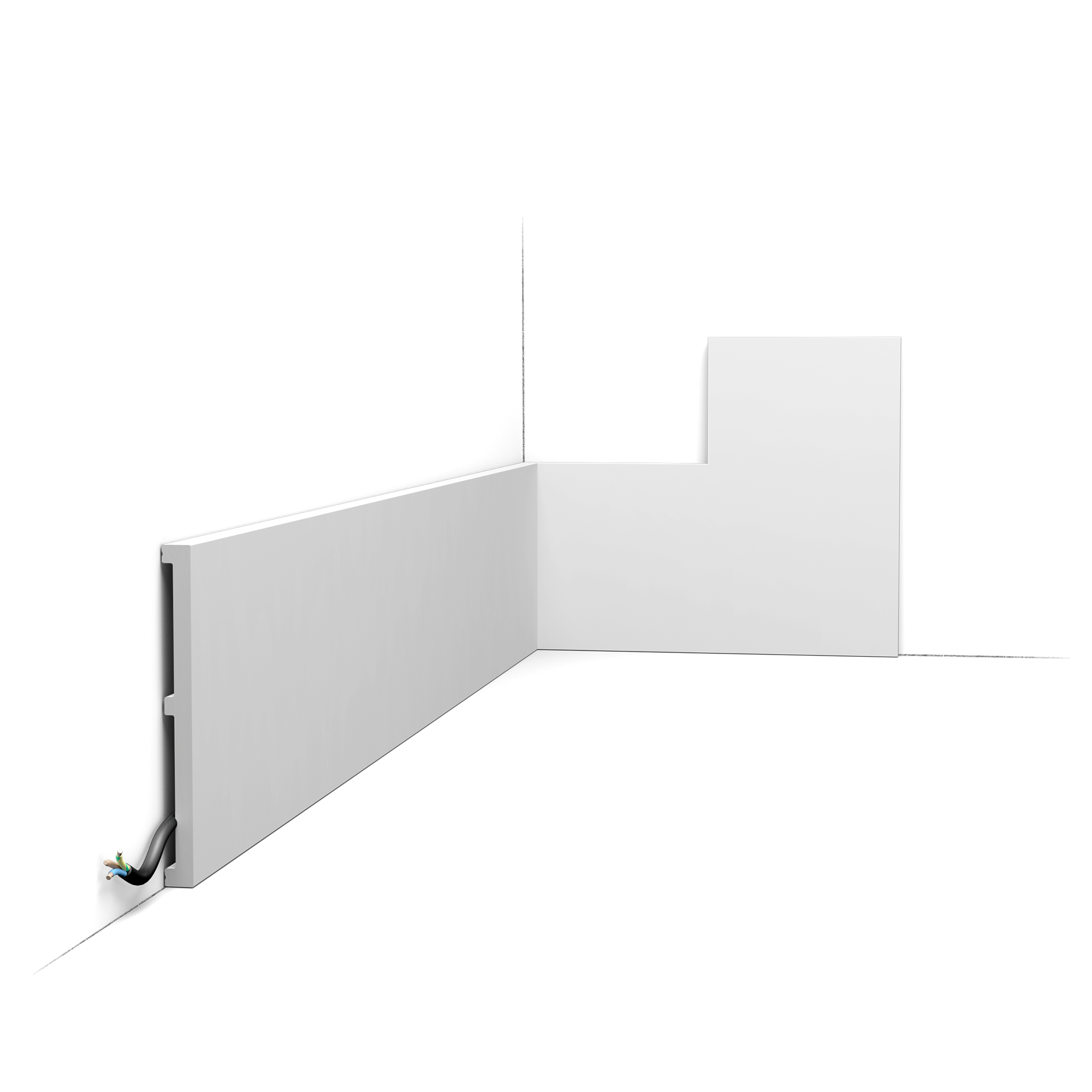 Плинтус ORAC Decor SX168, дюрополимерный, влагостойкий, ударопрочный, под покраску, длина 2 метра, 1 шт.