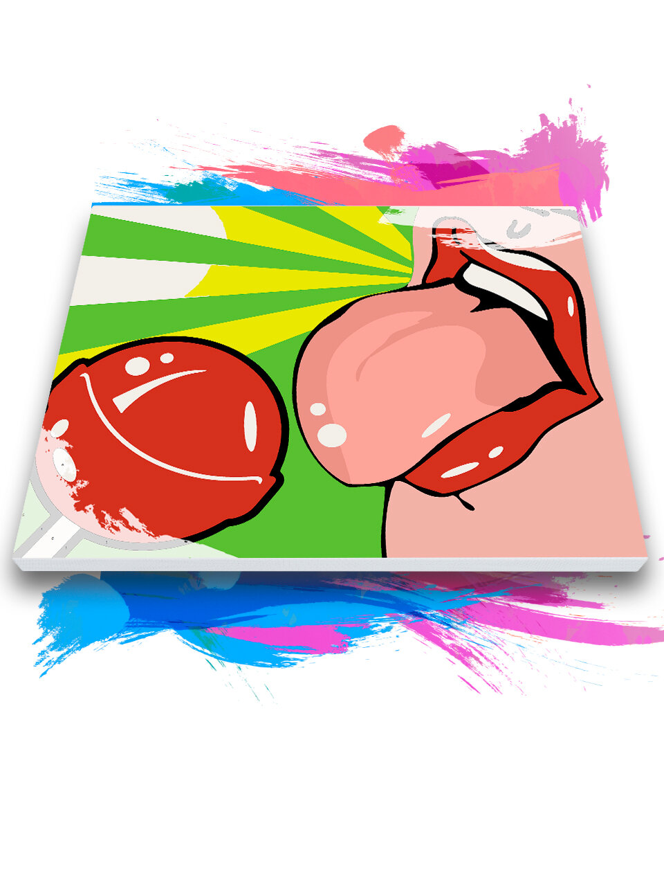 Картина по номерам на холсте Девушка с Чупа-Чупсом, 30 х 40 см