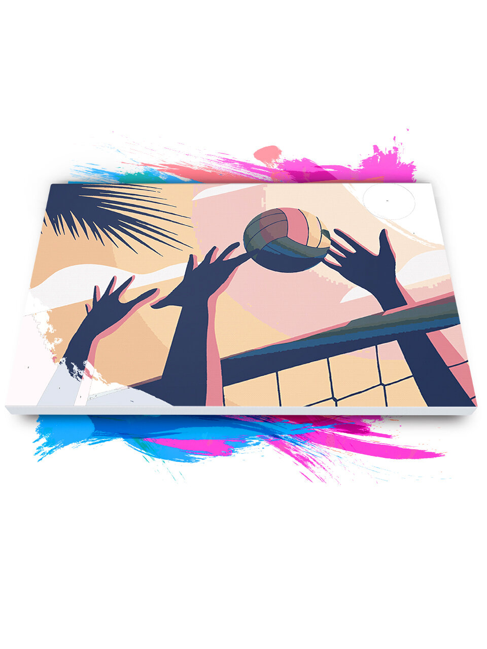 Картина по номерам на холсте Пляжный волейбол, 100 х 150 см