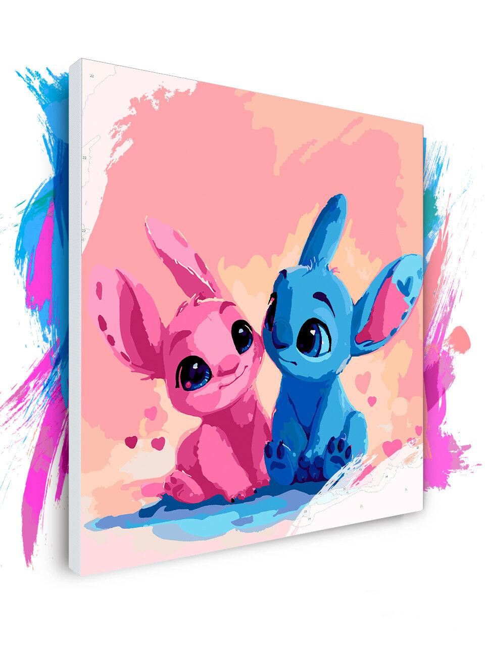 Картина по номерам на холсте Стич и Энджел Арт, 40 х 40 см