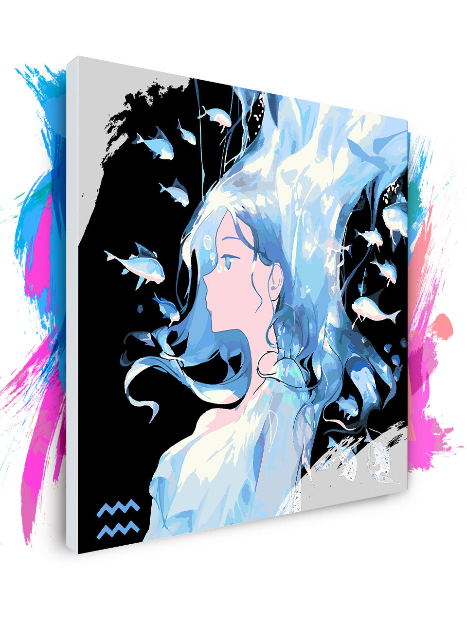 Картина по номерам на холсте Зодиак - Водолей, 40 х 40 см