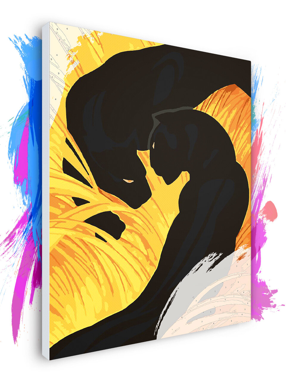 Картина по номерам на холсте Черные пантеры Арт Деко, 40 х 50 см