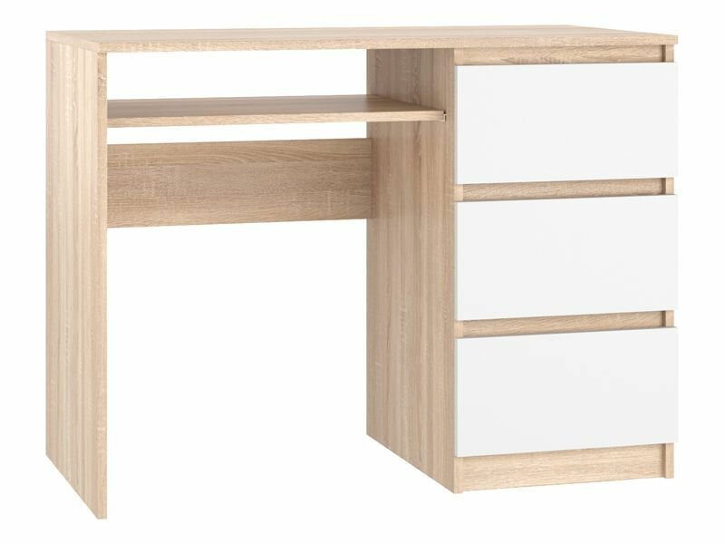 Компьютерный стол с выдвижными ящиками "Челси" 100х76х52 Дуб сонома / Белый