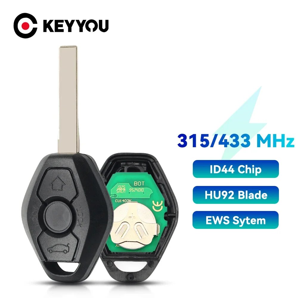 KEYYOU 3-кнопочный дистанционный автомобильный ключ для BMW X3 X5 Z3 Z4 E38 E39 E46 hu92 blade