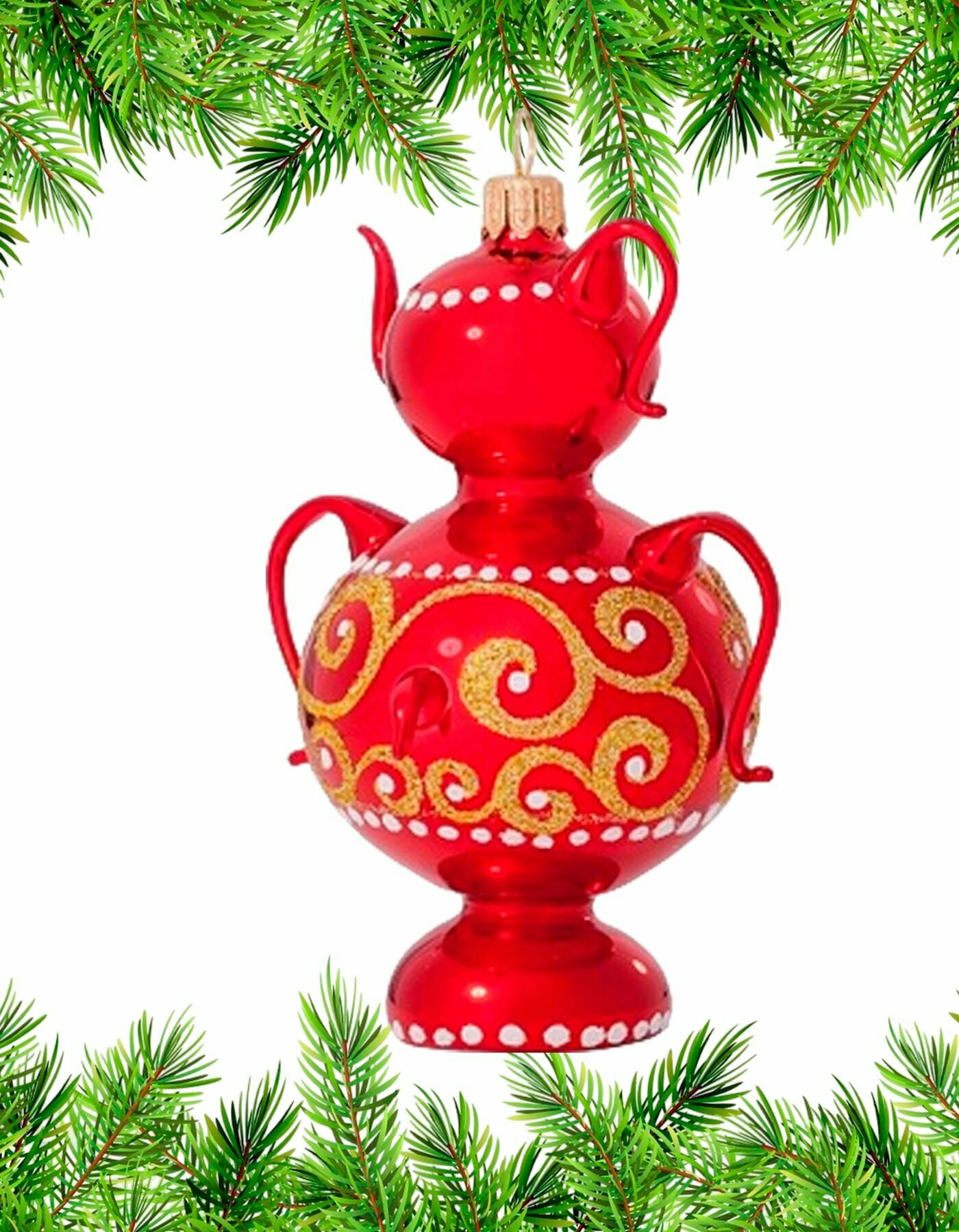 Игрушка на елку Самоварчик 12см