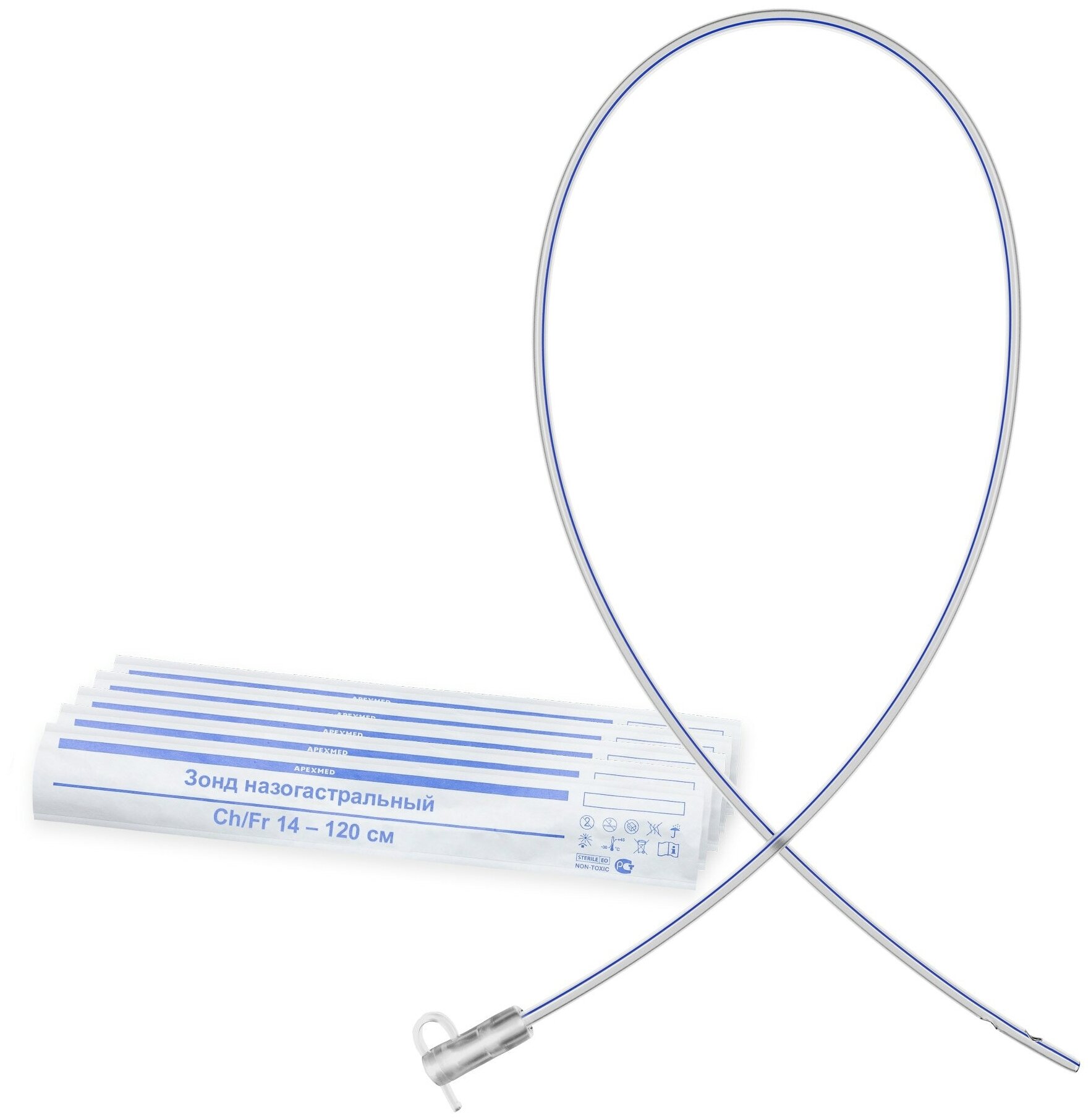 7 шт. Зонд питательный Apexmed, Сh/Fr 14, катетер назогастральный, 120 см.
