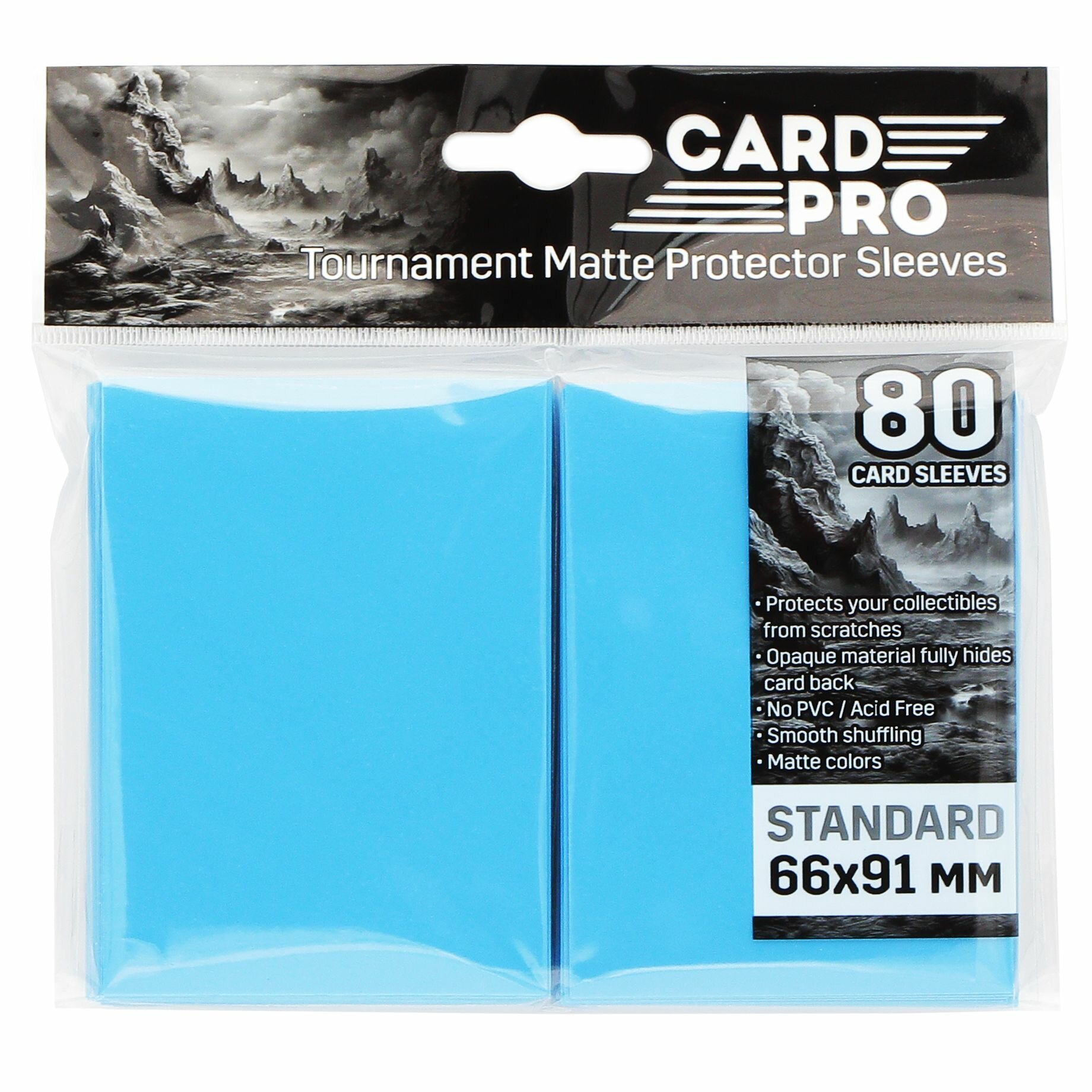 Синие протекторы Card Pro Matte 80 шт. 66x91 мм - для карт MTG, Pokemon
