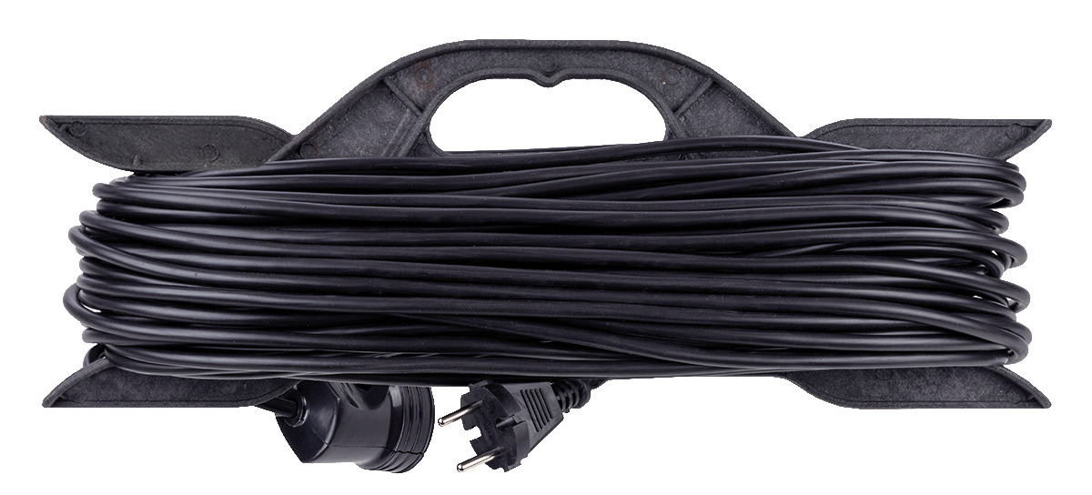 Удлинитель силовой на рамке TDM Electric / ТДМ Электрик Народный У-12006 без заземления, провод ПВС, черный, 1 штепсельное гнездо, 2.2кВт 10м, SQ1307-0306 / электрика