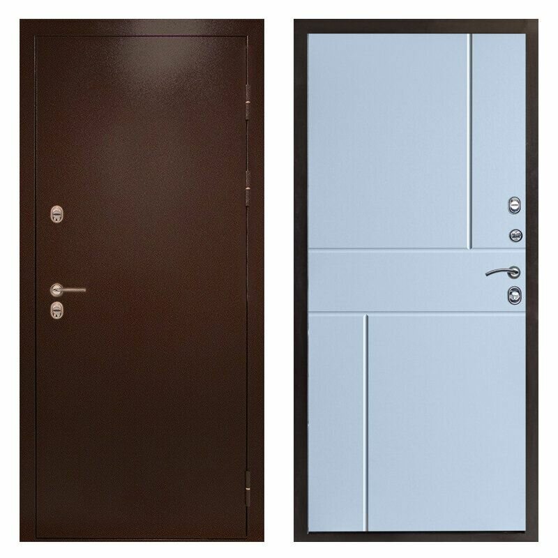 Дверь входная металлическая с терморазрывом Сибирь 3К Горизонт белый Paputin's Doors 860 х 2050 мм Левая