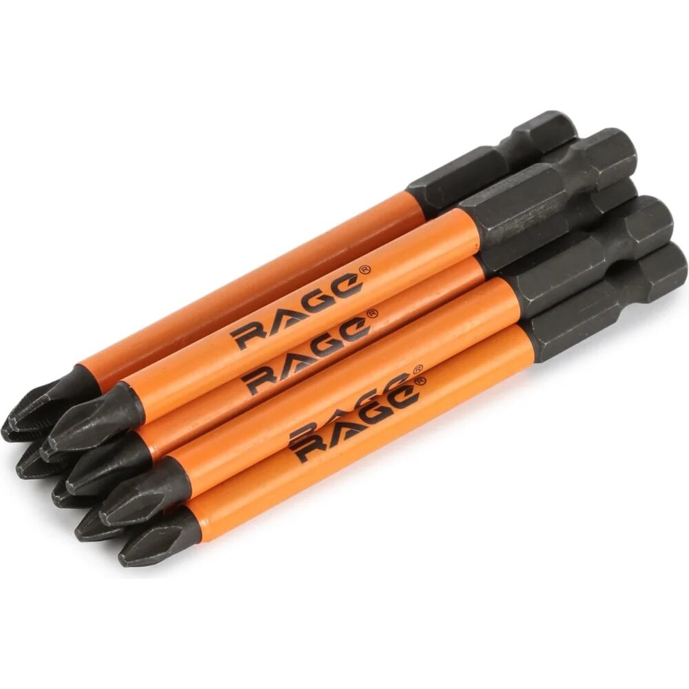 Биты для шуруповерта RAGE By VIRA магнитные S2 PH2 х 90 мм 10 шт, Ph2 (6 мм)тип хвостовика