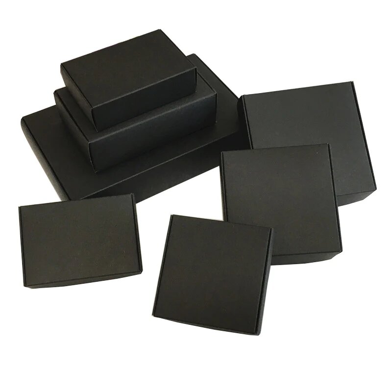 Черные подарочные коробки 9x6x2.5см, 50шт