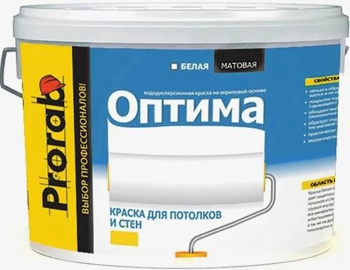 Краска для Cтен и Потолков Prorab Оптима 14кг Белая Матовая.