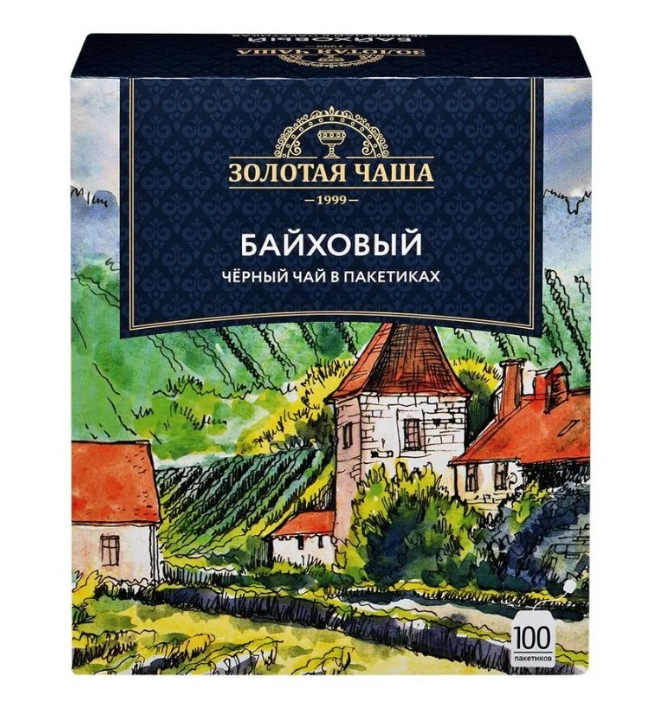 Золотая Чаша Чай в пакетиках черный,100 пак.