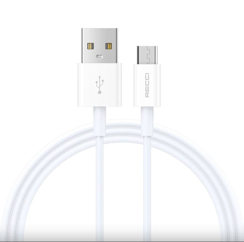 Кабель для быстрой зарядки и передачи данных Recci Smart Data Cable, USB to micro USB, 2.4A, 1 метр, Белый, RS06M