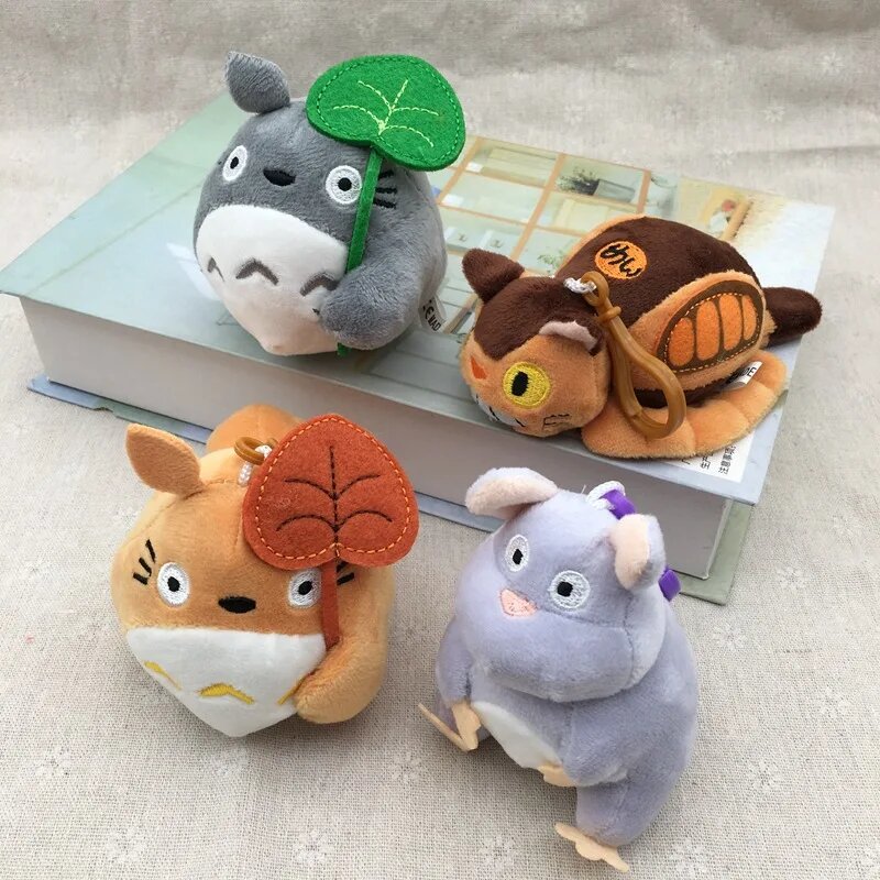Плюшевые брелки Totoro, коты, 24шт, серые, 4 models