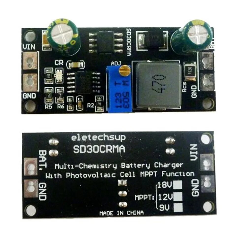 Солнечный контроллер Aideepen MPPT 1A DC12-28VtoDC1.2-11V