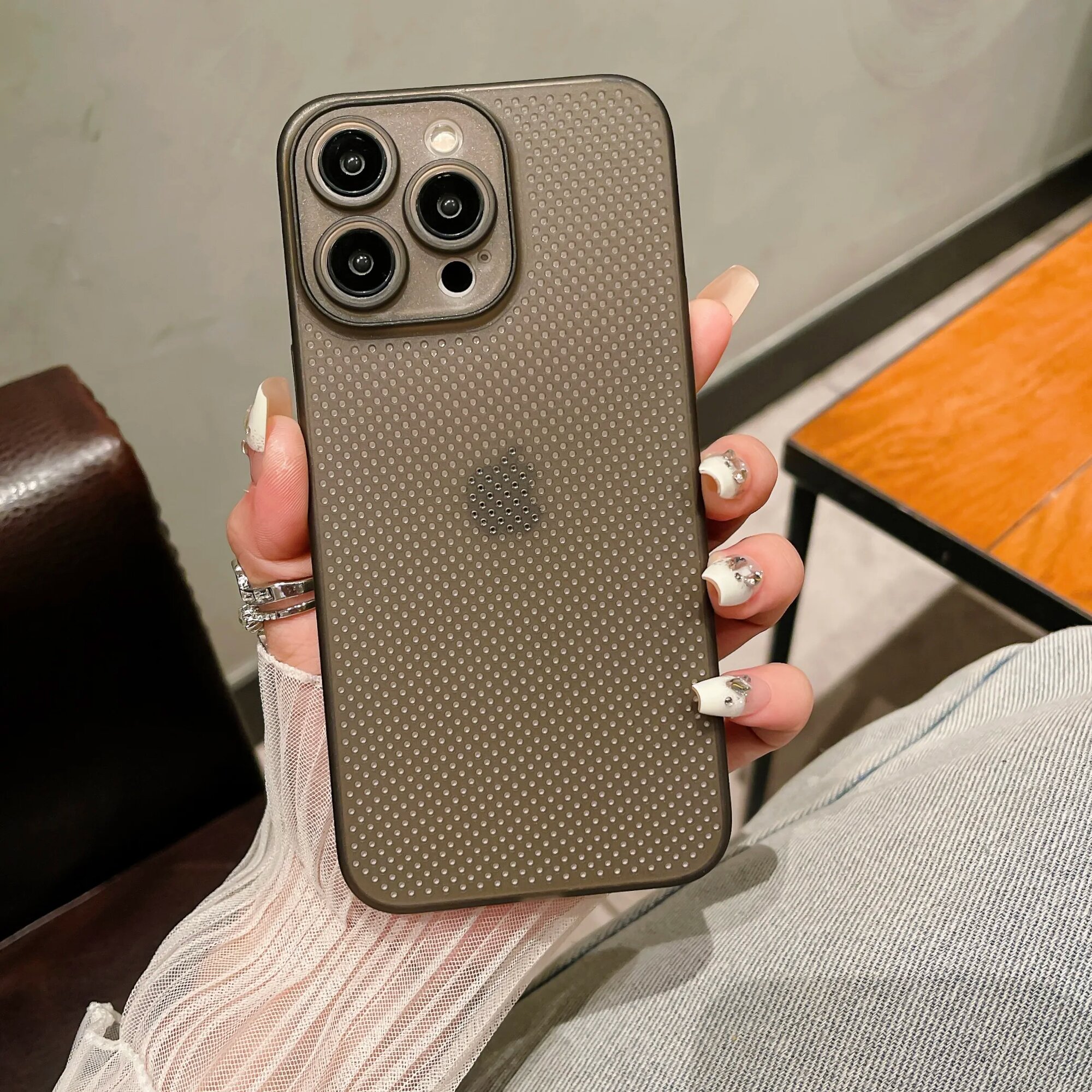 Роскошный Воздухопроницаемый охлаждающий чехол для IPhone 15 14 13 12 11 Серый, Gray, For iPhone 15