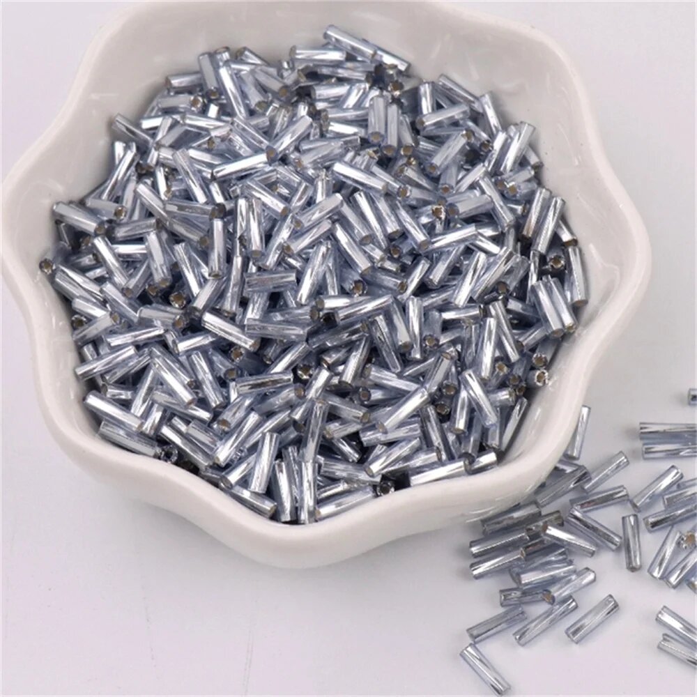 Стеклянные бусины 2x6 мм iTube 2x6mm Twist 300pcs, Ice Blue24