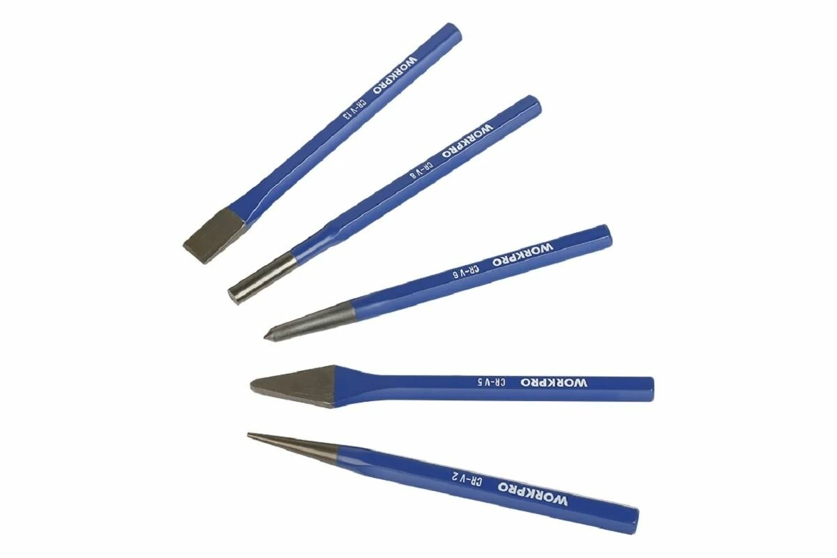 Набор кернов и зубил WP201303 WORKPRO (5шт)