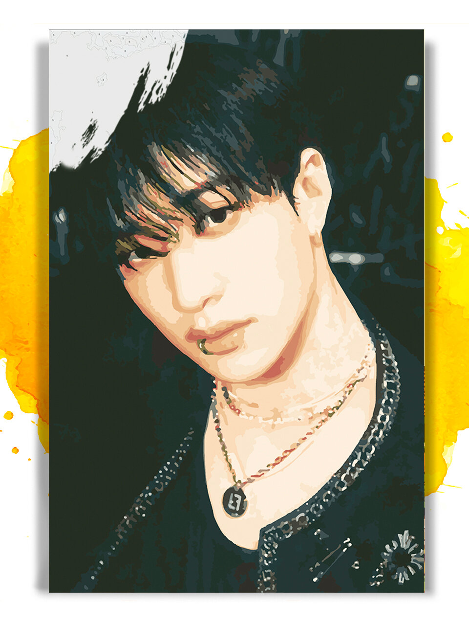 Картина по номерам на холсте Бан Чан в пиджаке со скрепками, 40 х 60 см