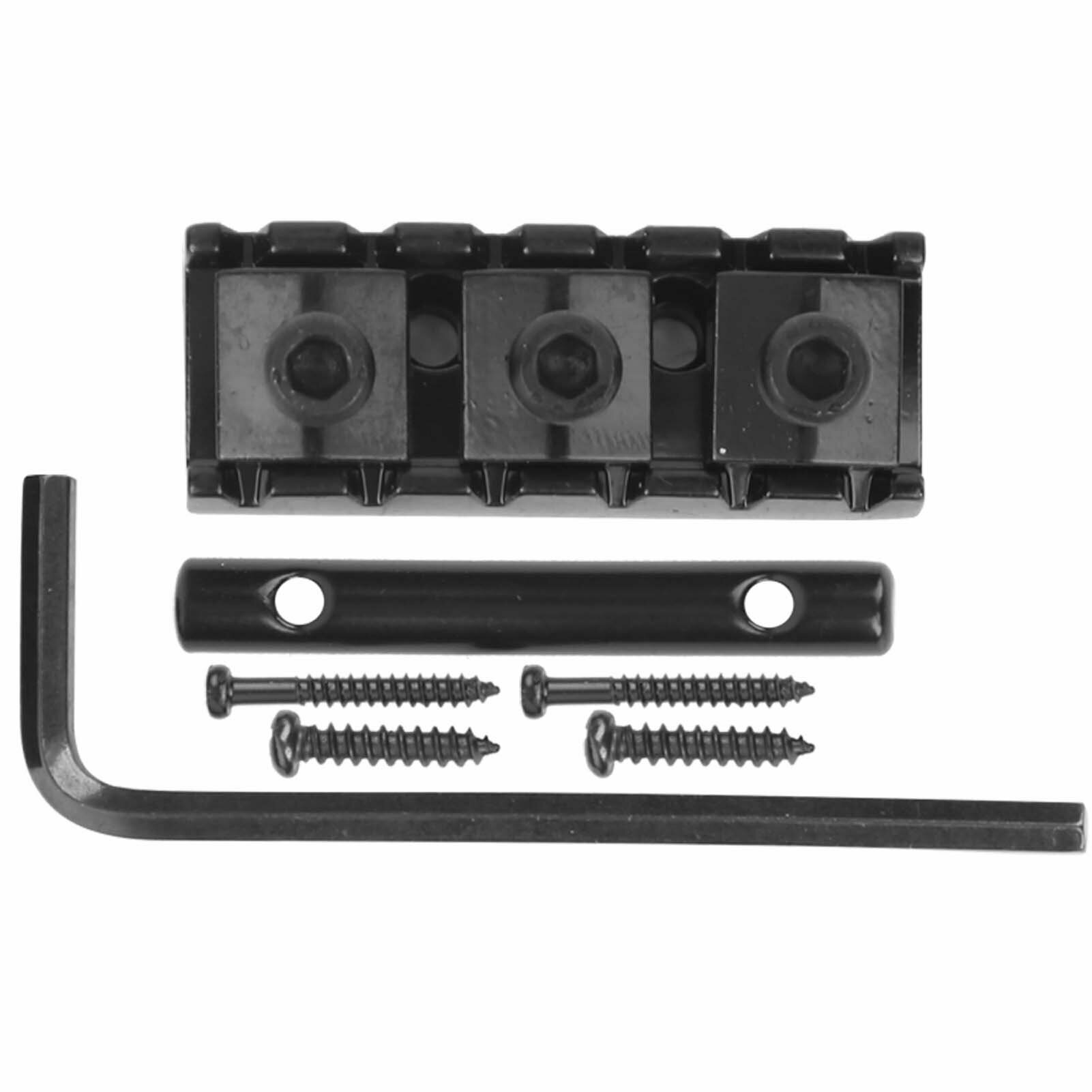 Стопорная гайка струны электрогитары с винтом фиксатора струны головки грифа, сменный шестигранный ключ, черный (GE99)