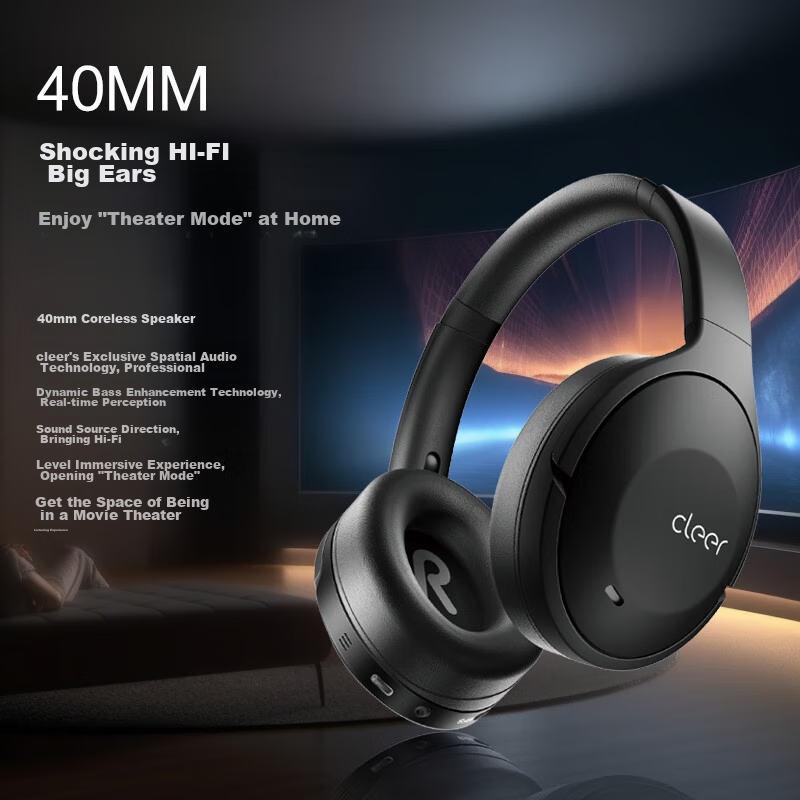 Cleer Langlangjina Recommended High-Quality ENDURO SE Over-Ear Active Noise-Cancelling Smart Adaptive Noise-Reducing Wireless Bluetooth Headphones with Long Battery Life, Ink Black