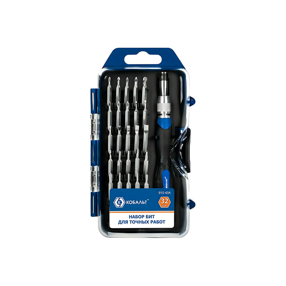 Набор бит для точных работ (30 бит, рукоятка, удлинитель) кобальт 915-434