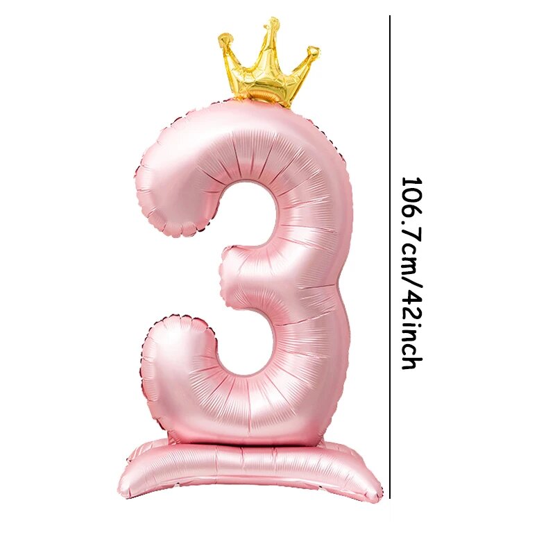 Надувные шары цифры розовые голубые 42 дюйма для праздника Pink 3