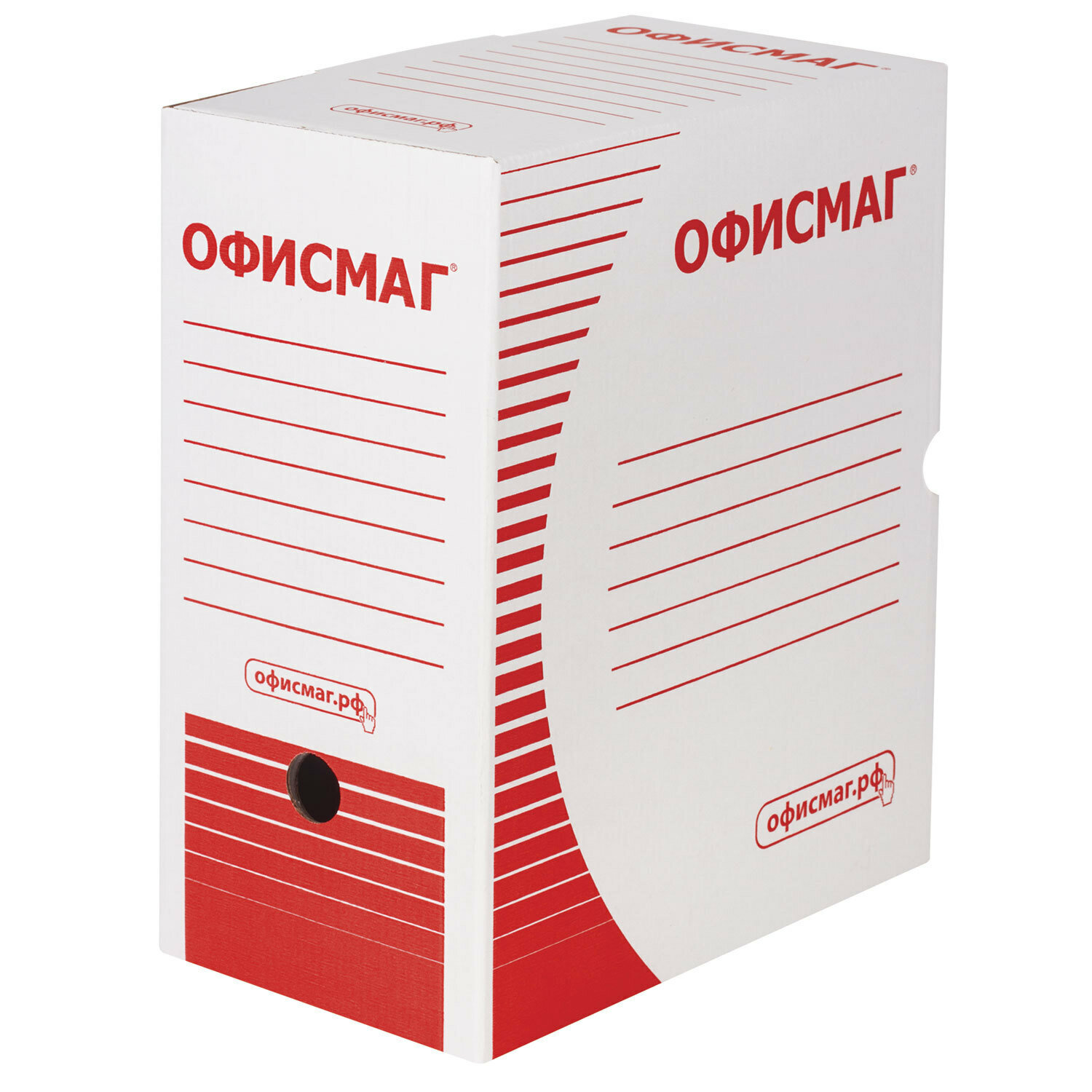 Короб архивный Офисмаг с клапаном А4 (260х325 мм), 150 мм, до 1400 листов, плотный, микрогофрокартон, белый (123018)