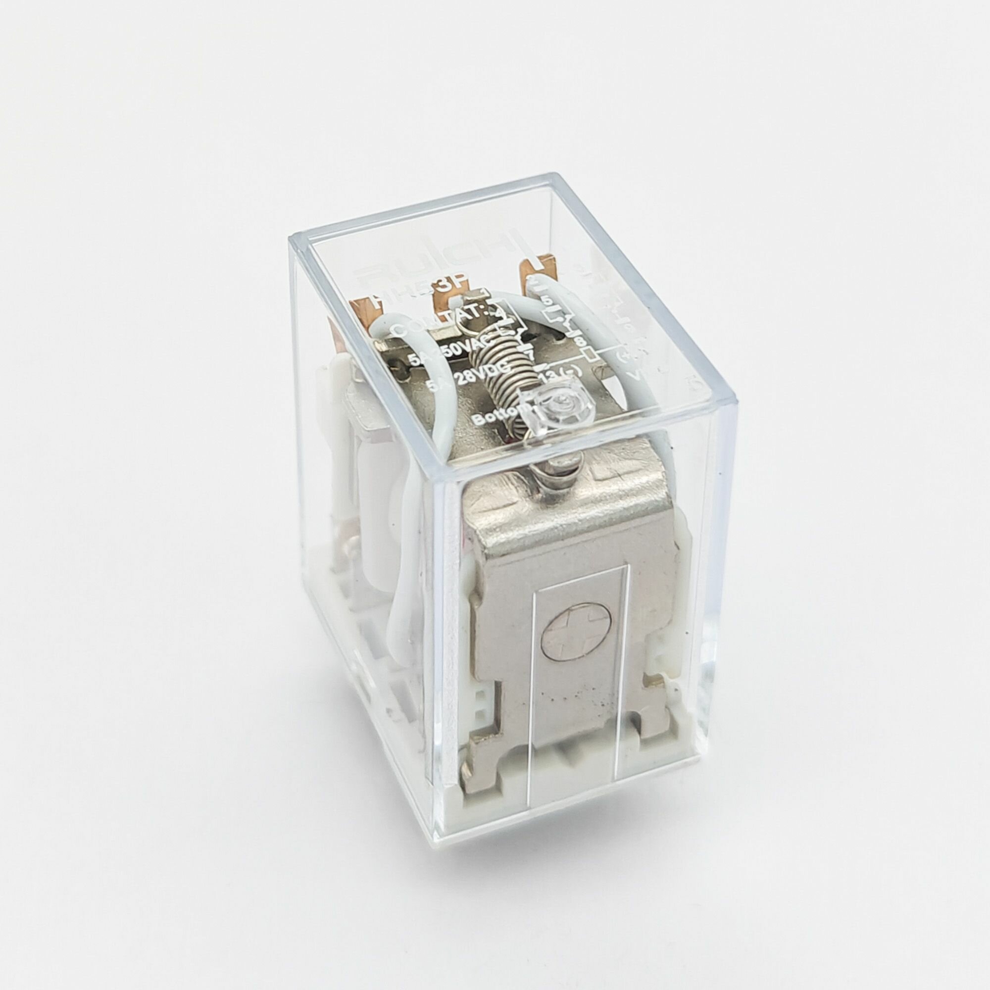 Реле электромагнитное AC 220в, 5а, 3PDT, 27.5*21.5*35мм, Ruichi 4453(18F)-3 (HH53P)