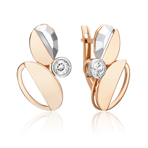 Серьги, золото, 585 проба, топаз