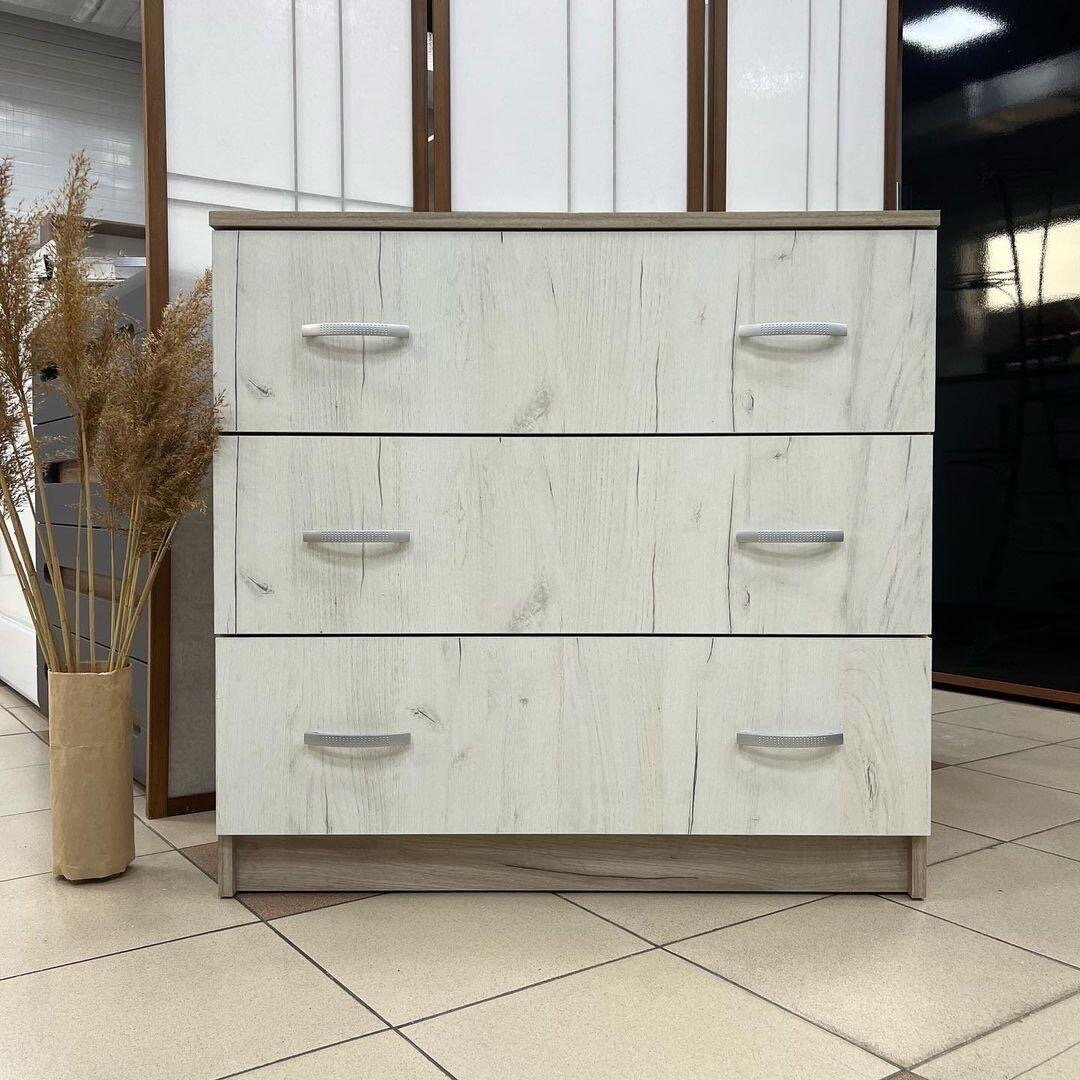 КМ 551М Бася ЛДСП комод, дуб крафт серый/дуб крафт белый