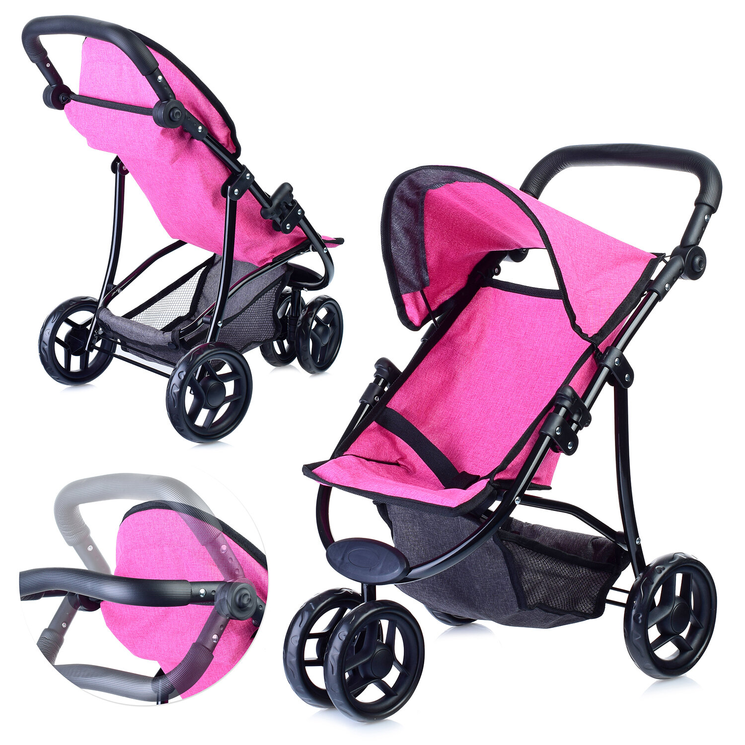 Коляска прогулочная для кукол, размер 60х36х58 см, для кукол до 50 см