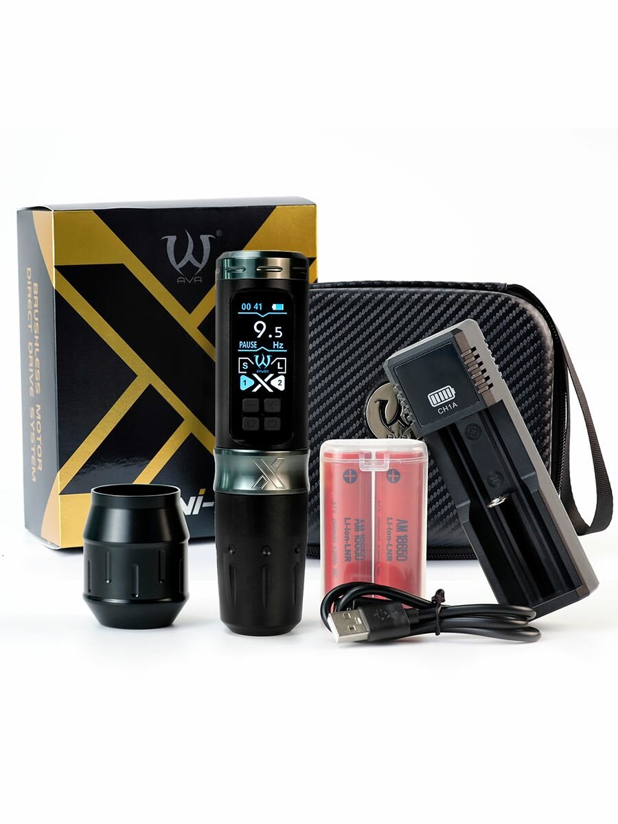 Тату машинка беспроводная для перманентного макияжа, татуажа AVA UNI-X (Stroke 3.6mm) Grey