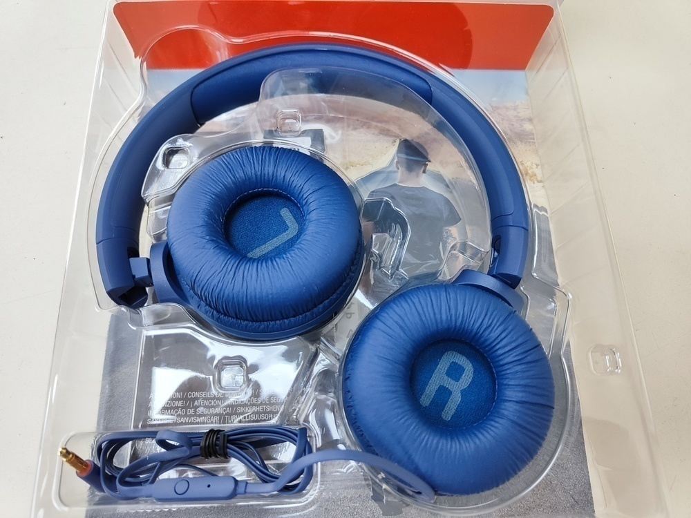 Проводные накладные наушники JBL Tune 500, 3.5 мм с микрофоном, с шумоподавлением, синие б/у,уценка